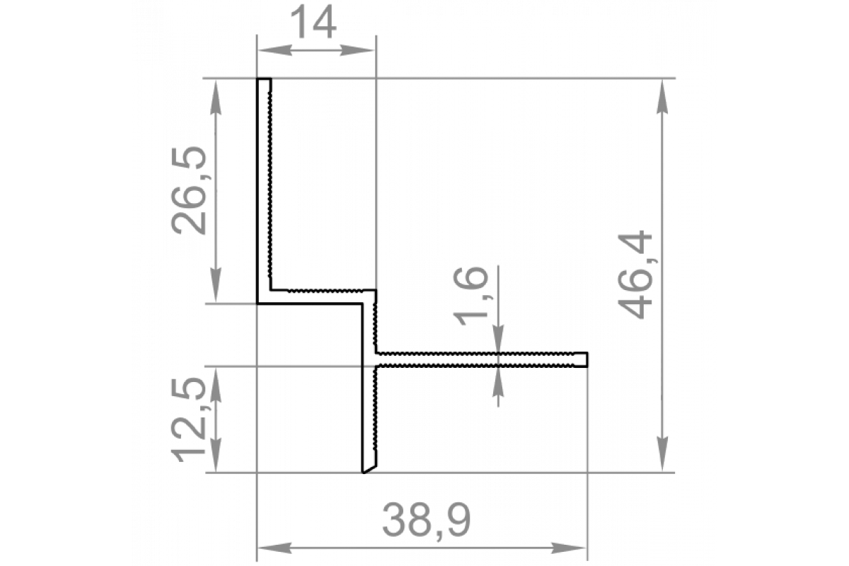 Shadow seam profile 10 mm black buy in Ukraine, order aluminum shadow ...