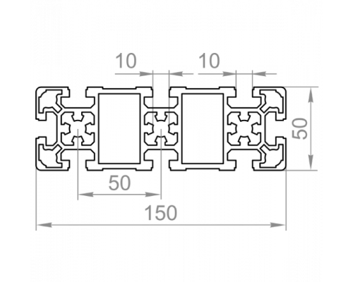 Aluminum machine profile 150x50 anodized buy in Ukraine, order aluminum ...