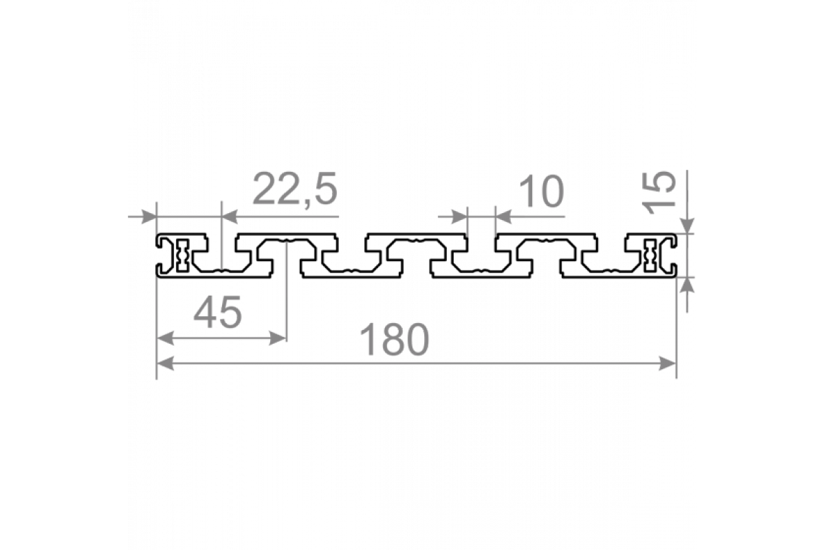Алюмінієвий верстатний профіль 180х15 без покриття купити в Україні ...